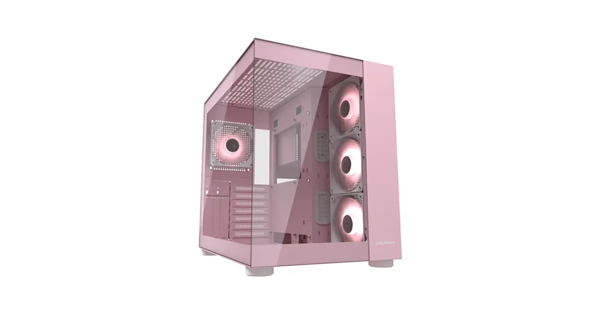 Cougar FV150 RGB Dual Chamber Mid Tower Gaming Casing - Pink Price in BD