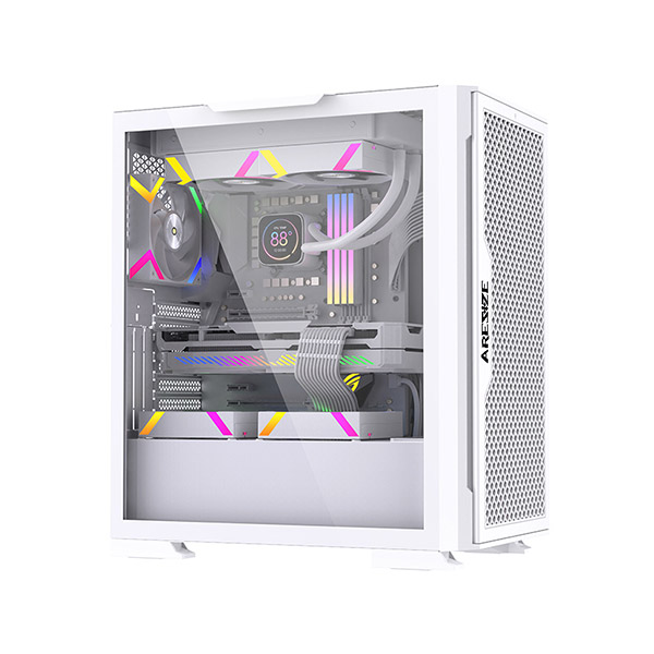 Aresze KT02W Mid-Tower Gaming Casing - White Price in BD