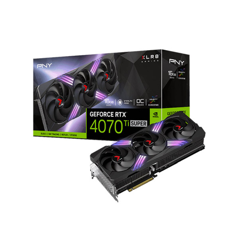 PNY RTX 4070 Ti SUPER 16GB OC XLR8 Gaming VERTO ARGB TF Graphics Card ...