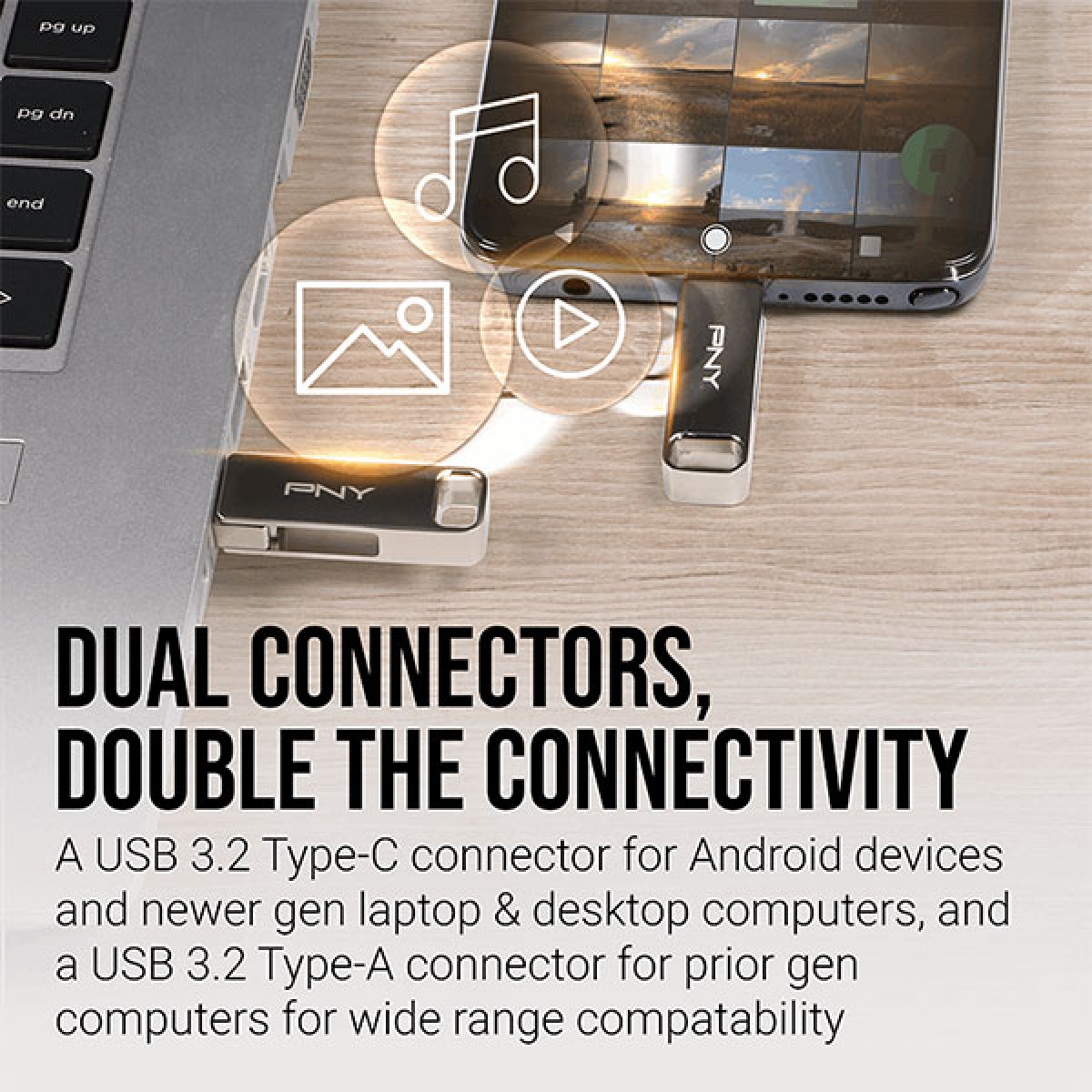 PNY Duo Link 64GB USB 3.2 Type-C Dual Pen Drive Price in BD