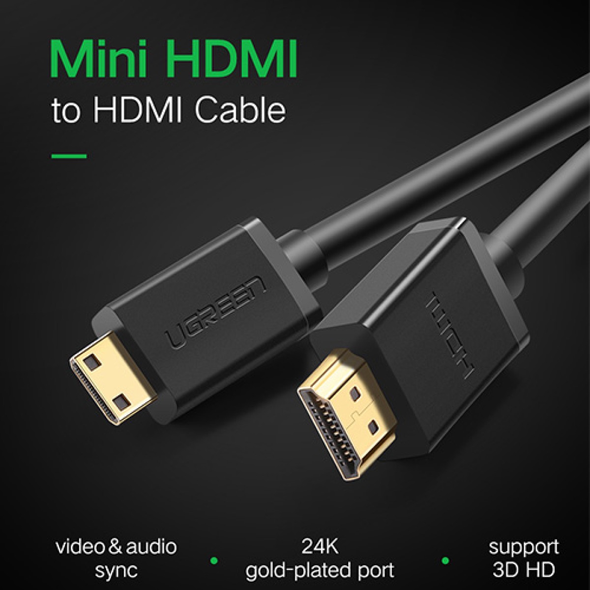 UGREEN HD108 (11167) Mini HDMI to HDMI Cable Price in BD