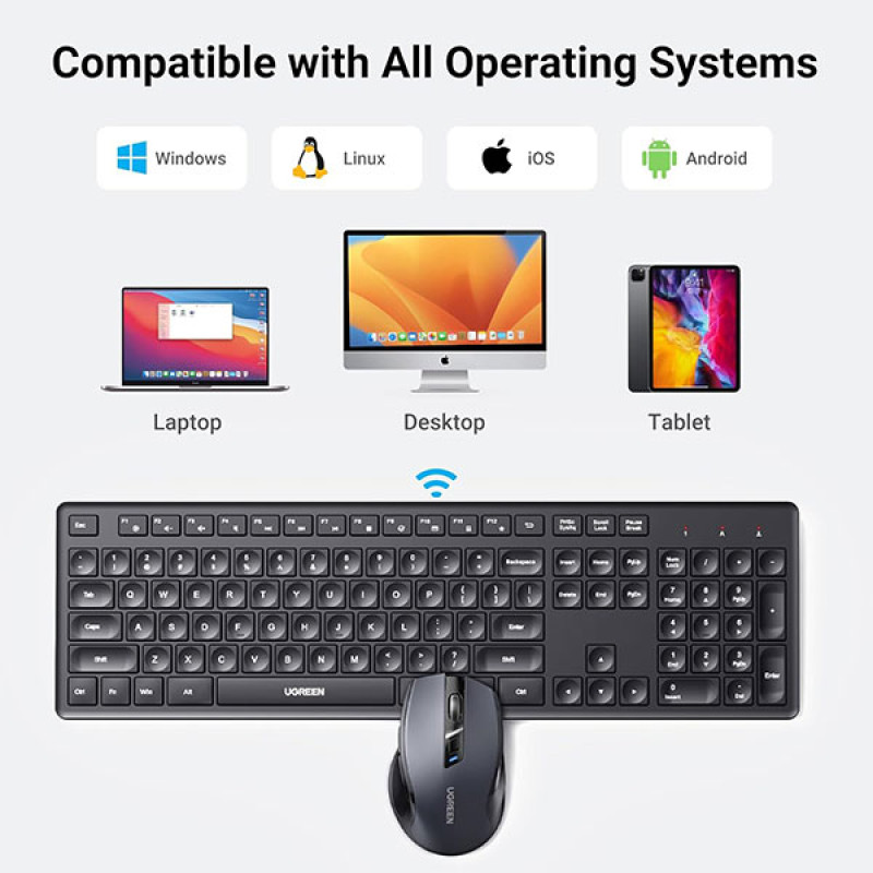 Ugreen MK006 (35740) Wireless Keyboard and Mouse Combo Price in BD