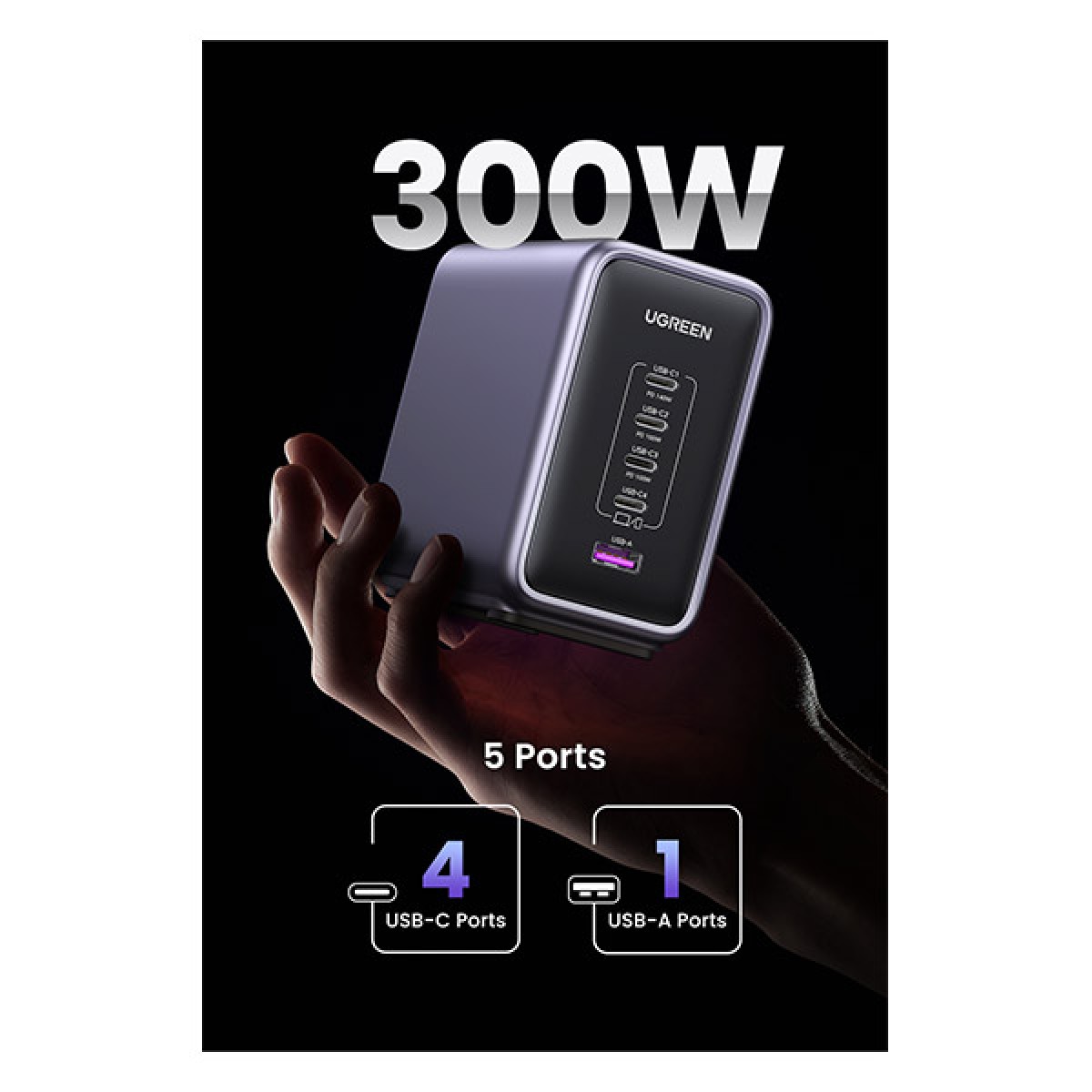UGREEN CD333 (90903B) Nexode 300W 5-Port GaN Fast Charger Price in BD