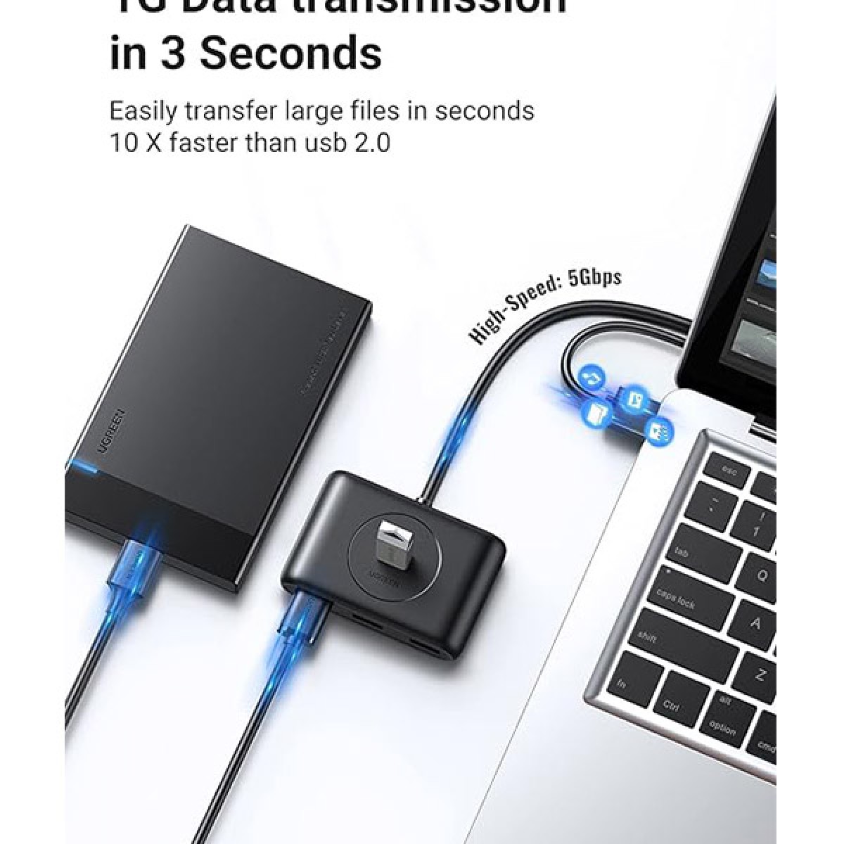 UGREEN CR113 (40850) USB 3.0 Hub with USB-C Port 1M Price in BD