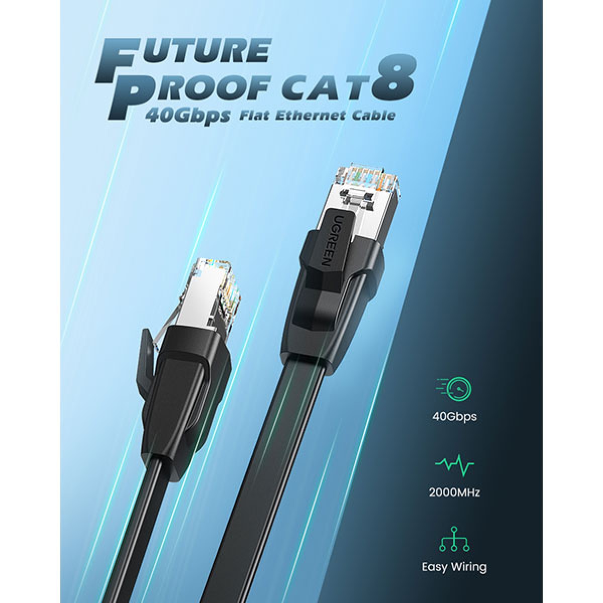 UGREEN NW134 (10982) Cat 8 Ethernet Cable - 3M Price in BD