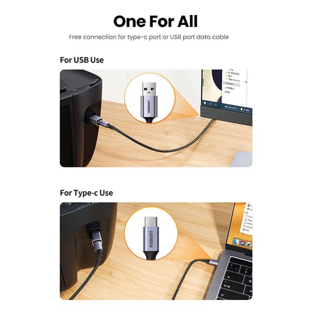 UGREEN US382 (20120) USB-C to USB-B Adapter Price in BD