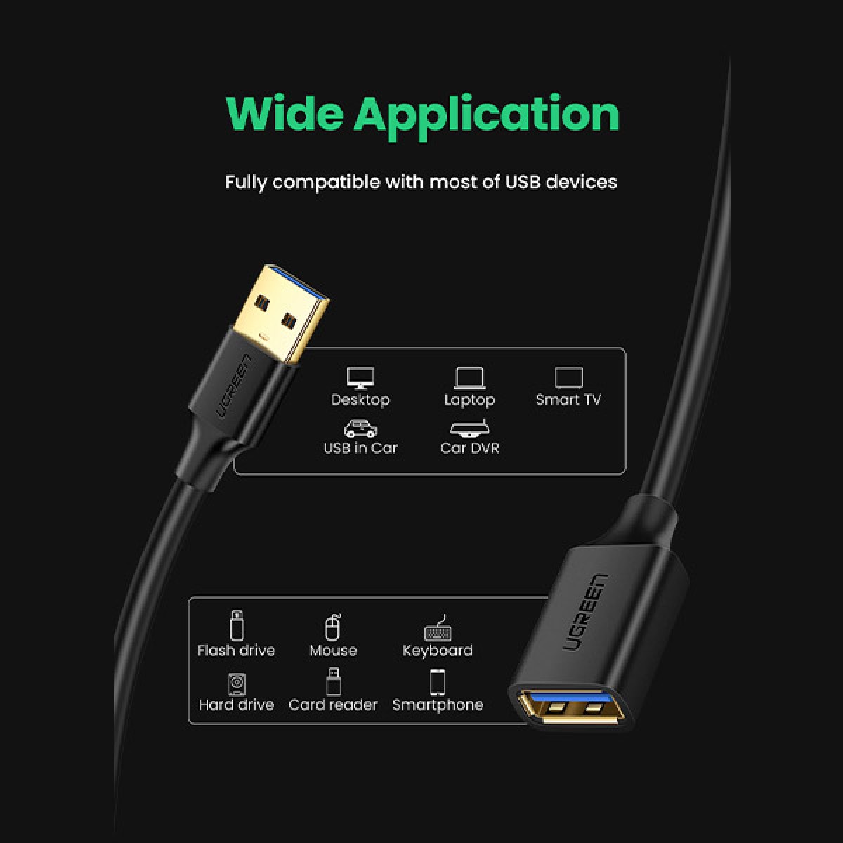 UGREEN US129 (90722) USB-A Male to Female Extension Cable Price in BD