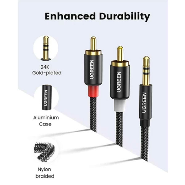 Ugreen AV116 (60240) 3.5mm Male to 2 RCA Male 1M Audio Cable