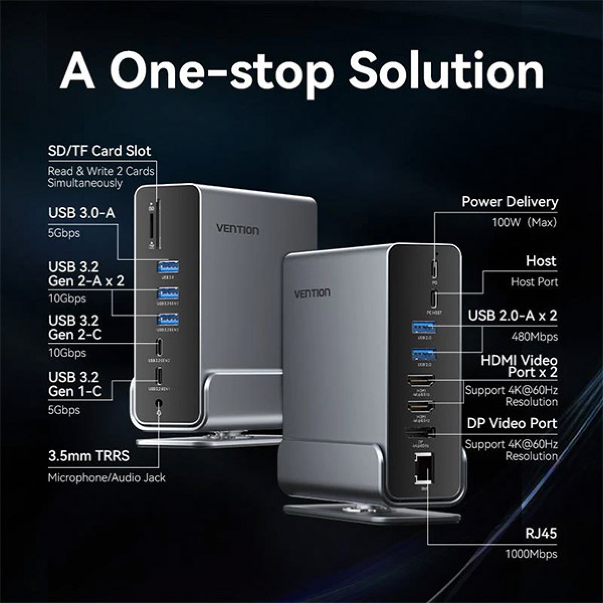 VENTION TPUH0 Multifunction 15-in-1 Docking Station Price in BD