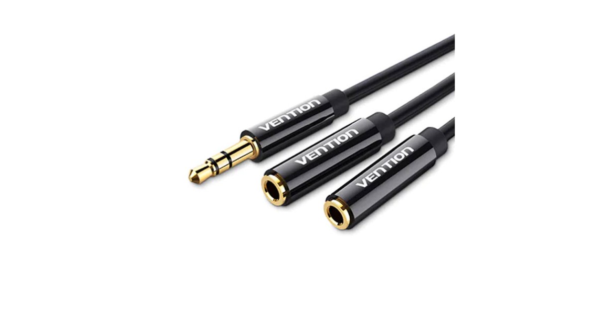 VENTION BBSBY 3.5mm Male to Female Stereo Splitter Cable Adapter