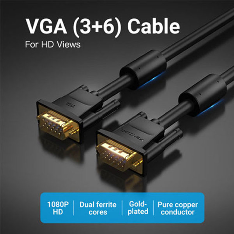 VENTION DAEBJ VGA(3+6) Male to Male Cable