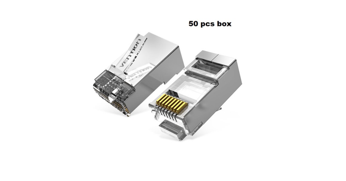 VENTION IDFR0-50 Cat.6A FTP RJ45 Modular Plug Transparent 50 Pack