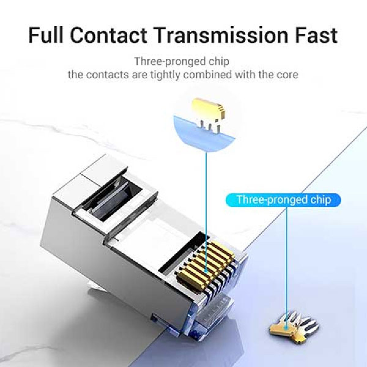 VENTION IDFR0-50 Cat.6A FTP RJ45 Modular Plug Transparent 50 Pack