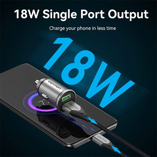 Vention FFAH0 Two-Port USB A 18W Car Charger Price in BD