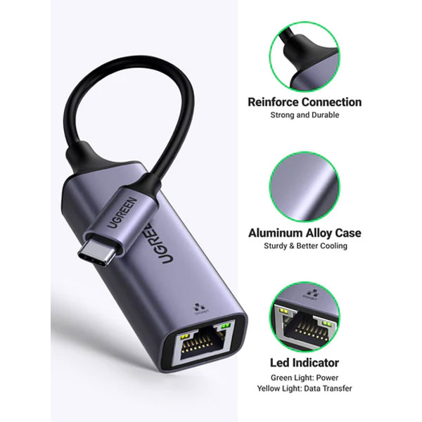 UGREEN CM199 (50737) USB Type-C to 10/100/1000M Ethernet Adapter