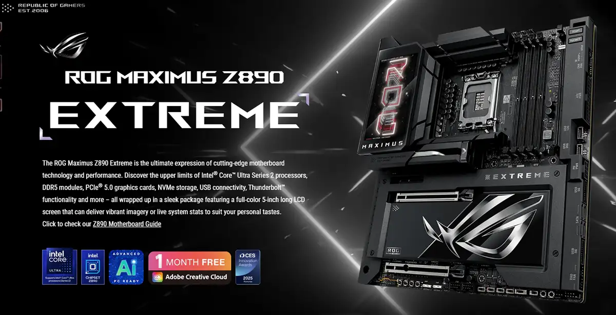 ASUS ROG MAXIMUS Z890 EXTREME Intel LGA1851 E-ATX Gaming Motherboard ...